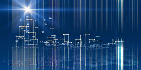 Abstract analysis infographics background with blurred lines and star ...