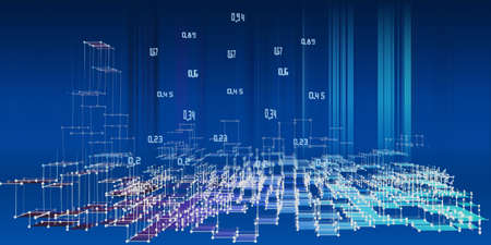Abstract analysis infographics background with blurred lines. 3d data ...