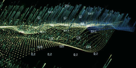 Abstract technology background with polygonal technology grid, data and ...