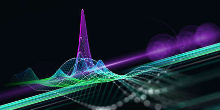Abstract digital background with graph light on black. Analytics ...