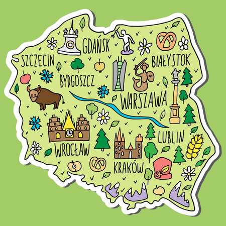Vector of Sticker of Poland. Colored - ID:1-145853977 - Royalty Free ...