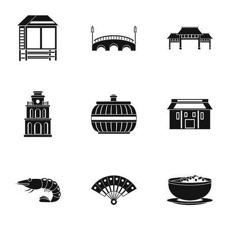 Eastward icons set. Simple set of 9 eastward vector icons for web ...