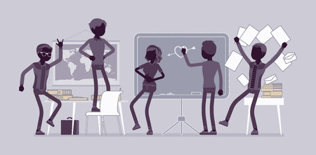 Vector of Students behaving badly in a - ID:1-109624333 - Royalty Free ...