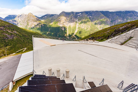 Utsikten viewpoint at Gaularfjellet. Tourist attraction. Scenic route ...