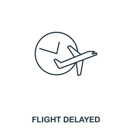 Vector of Flight Delayed icon. Outline - ID:1-117646264 - Royalty Free ...