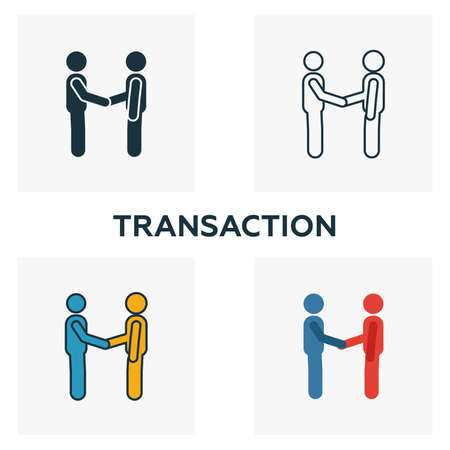 Vector of Transaction icon set. Four - ID:129160292 - Royalty Free ...