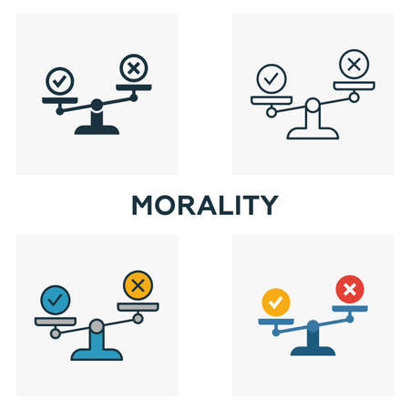 Vector of Morality icon set. Four - ID:1-129187401 - Royalty Free Image ...