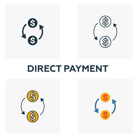 Vecteur de Direct Payment icon set. Four - ID:131093683 - image libre ...
