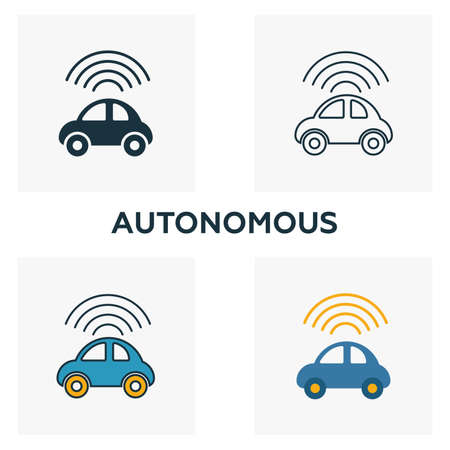 Vector of Autonomous icon set. Four - ID:1-131097885 - Royalty Free ...