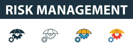 Risk Management icon set. Four elements in diferent styles from risk ...