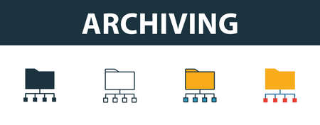 Vector of Archiving icon set. Four - ID:1-138329358 - Royalty Free ...