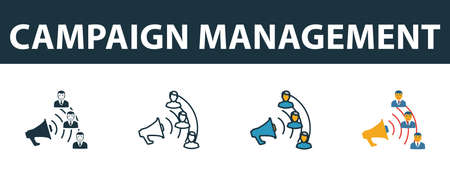 Campaign Management icon set. Premium symbol in diferent styles from ...