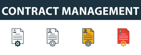 Vector of Contract Management icon set. - ID:1-137698429 - Royalty Free ...