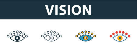 Vision icon set. Premium simple element in different styles from ...