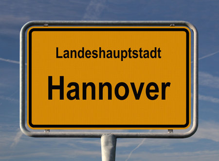 General city entry sign of Hannover, capital of Niedersachsen ...
