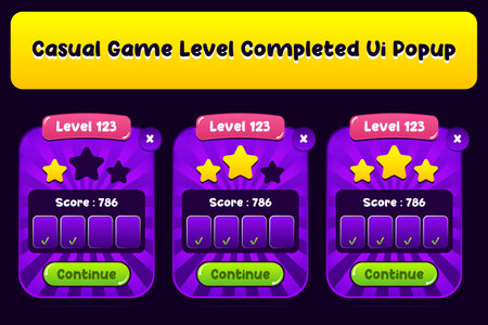Vector of Game UI Popup. level completed - ID:1-191807702 - Royalty ...