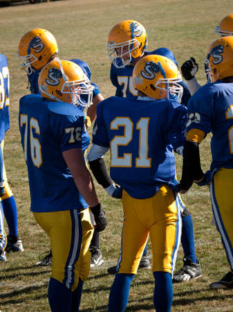 High school football game Simla vs. Elbert at Simla, Colorado. - Stock ...