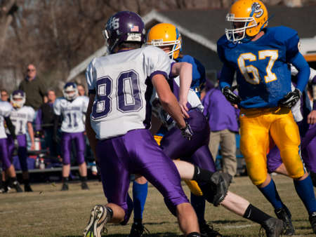 High school football game Simla vs. Elbert at Simla, Colorado. - Stock ...
