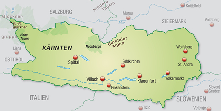 Vector of Map of Kaernten as an overview - ID:1-25019090 - Royalty Free ...
