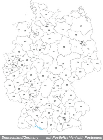 Vector of Map of Germany with zip codes - ID:1-29418842 - Royalty Free ...