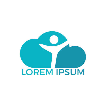Human Health logo design. Healthcare Cloud shape vector logo concept ...