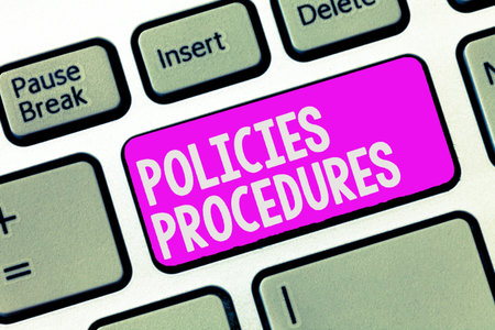 Writing note showing Policies Procedures. Business photo showcasing ...