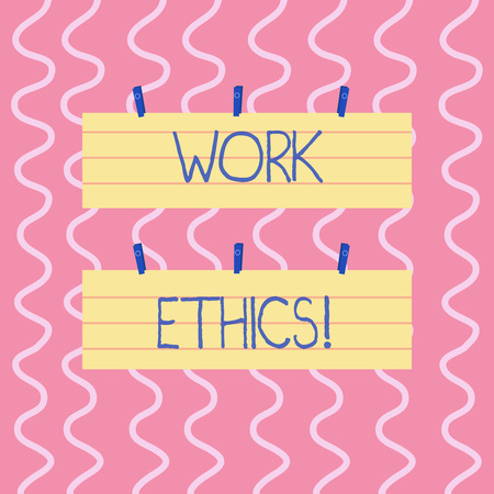 Text sign showing Work Ethics. Business photo showcasing principle that ...
