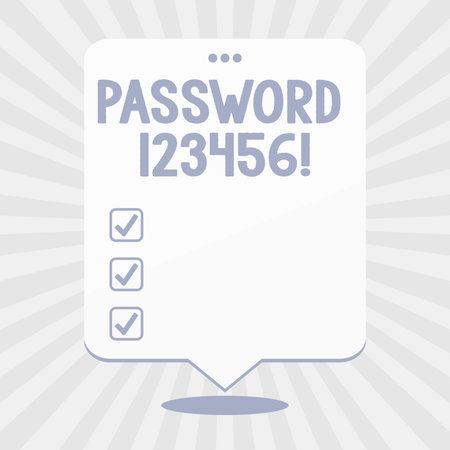 Word writing text Password 123456. Business photo showcasing secret ...