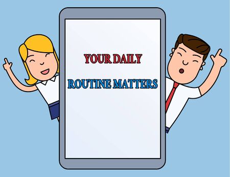 Writing note showing Your Daily Routine Matters. Business concept for ...