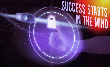 Text sign showing Success Starts In The Mind. Business photo showcasing ...