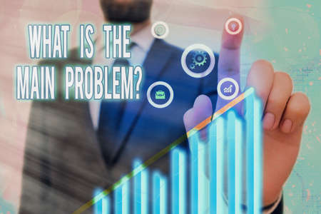 Text sign showing What Is The Main Problem Question. Business photo ...