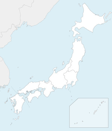 Vector of Vector blank map of Japan with - ID:1-193023585 - Royalty ...