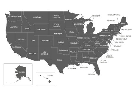Vector of Vector map of USA with states - ID:1-194068665 - Royalty Free ...