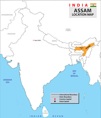 Vecteur de Assam map. Political and - ID:168900420 - image libre de ...