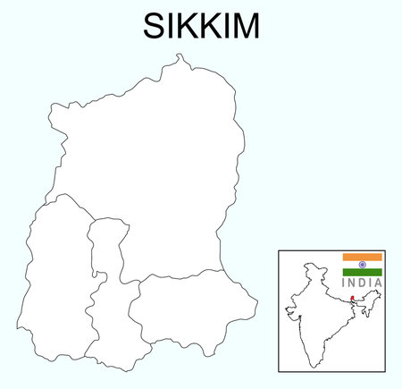 Vector of Sikkim map. Highlight Sikkim - ID:168900873 - Royalty Free ...