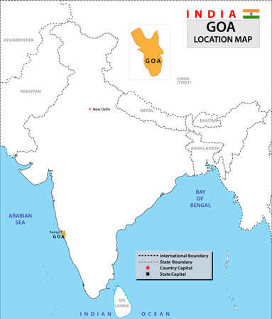 Vecteur de Goa map. Goa administrative - ID:168900991 - image libre de ...