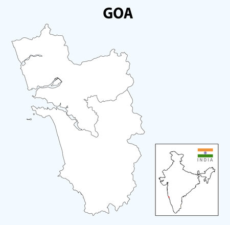 Vector of Goa map. Goa administrative - ID:168900992 - Royalty Free ...