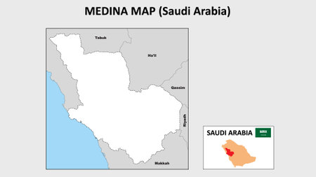 Vector of Medina Map. Political map of - ID:180471635 - Royalty Free ...