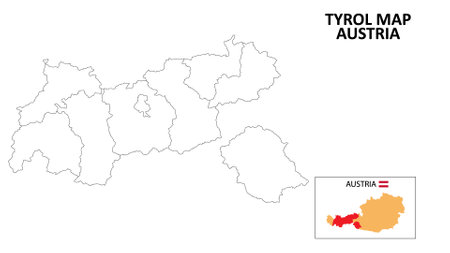Vecteur de Tyrol Map. State and district - ID:193869533 - image libre ...