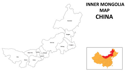 Vector of Inner Mongolia Map of China. - ID:193869694 - Royalty Free ...