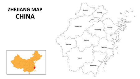 Vector of Zhejiang Map of China. State - ID:193869838 - Royalty Free ...