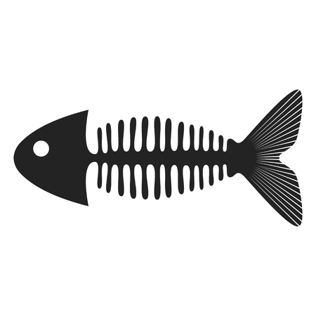 Vector of Fish skeleton symbol in black - ID:1-123434544 - Royalty Free ...