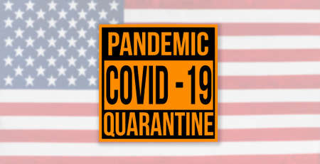 Pandemic sign warning of quarantine due to Covid-19 or corona virus in ...