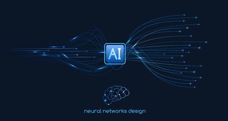 Neural networks design, artificial intelligence concept, digital ...