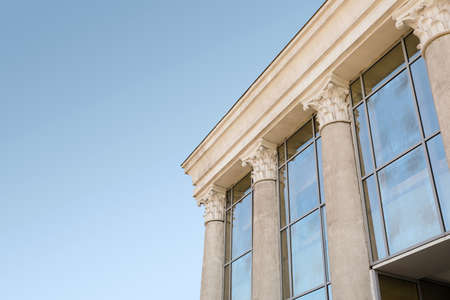 Supreme court building with pillars. Law and justice - Stock Image ...