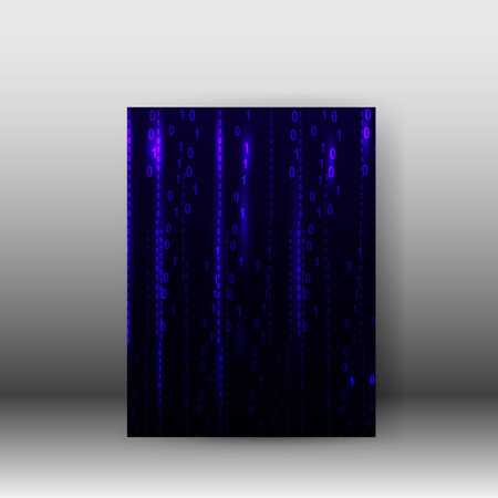 illustration of matrix style binary background. poster and brochure ...