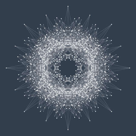 Quantum computer technology concept. Sphere explosion background. Deep ...