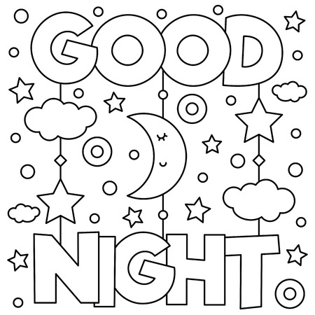 Vector of Good Night. Coloring page. - ID:1-96068018 - Royalty Free ...