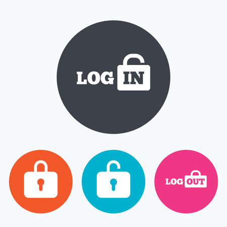 Vector of Login and Logout icons. Sign - ID:1-53049334 - Royalty Free ...