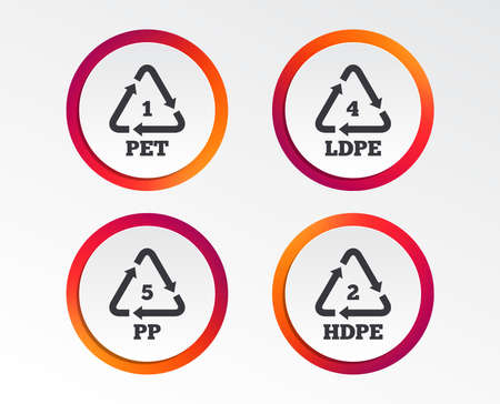 Vector of PET 1, Ld-pe 4, PP 5 and Hd-pe - ID:1-100540496 - Royalty ...